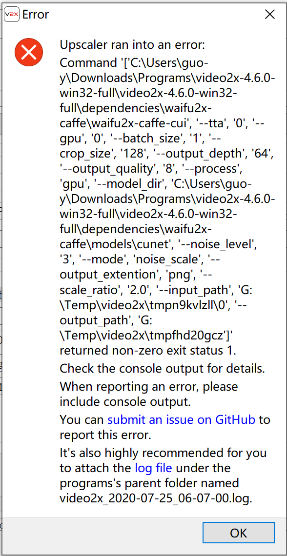 waifu2x-caffe error · Issue #319 · k4yt3x/video2x · GitHub