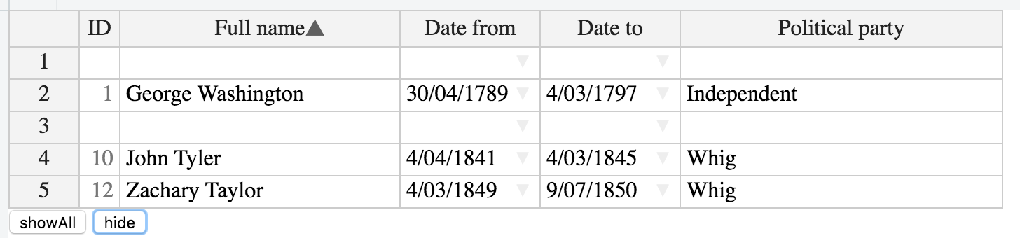 While sorting and hiding rows handsonetable not behaving properly. · Issue #4312 · handsontable ...