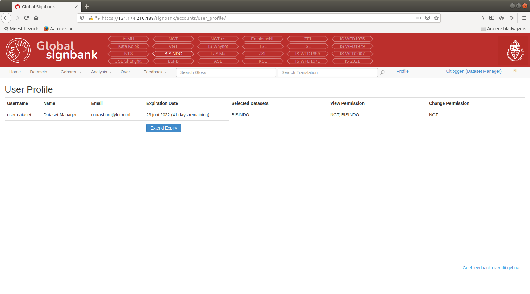 Create way for users to see account expiry date and apply for extension · Issue #648 · Signbank ...