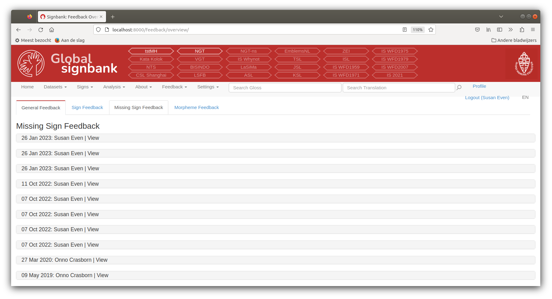 Feedback Menu · Issue #873 · Signbank/Global-signbank · GitHub