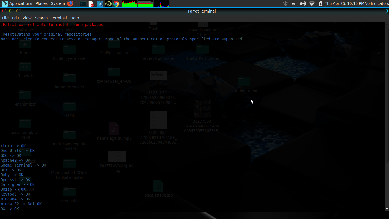 Was not possible to install the packages labeled (Not Ok) · Issue #218 · screetsec/TheFatRat ...