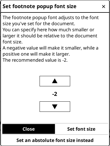 Footnote Font Size