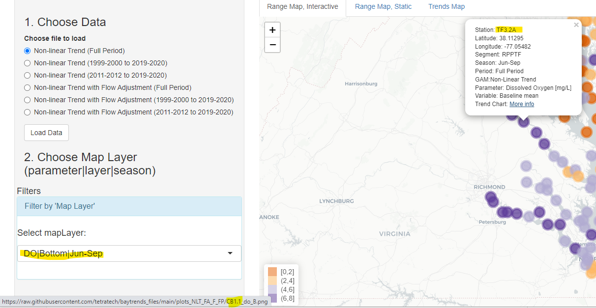 leaflet map - plots are all CB1.1 · Issue #56 · tetratech/baytrendsmap · GitHub