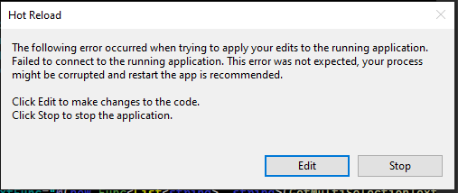 Hot Reload Stopped Working Blazor WASM · Issue #43035 · dotnet/aspnetcore · GitHub