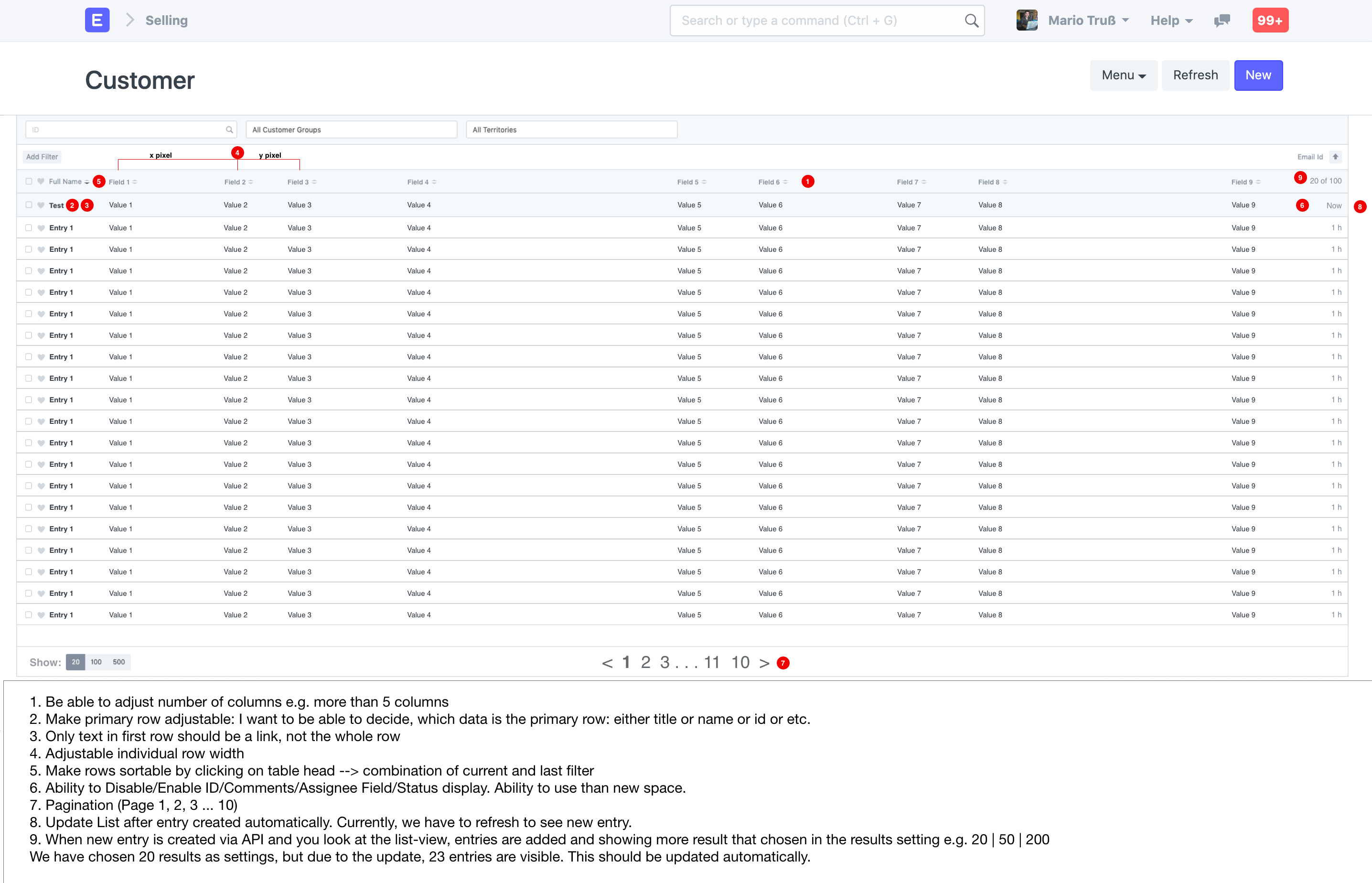 Feature: Better UI for List-View: More Space, Customize Column Width ...