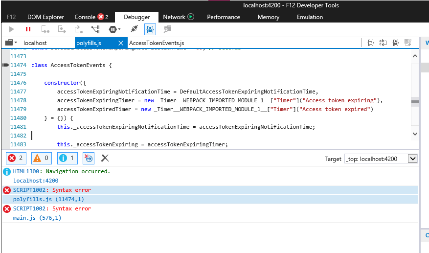 150 Beta3 Ie11 Error · Issue 560 · Identitymodeloidc Client Js · Github