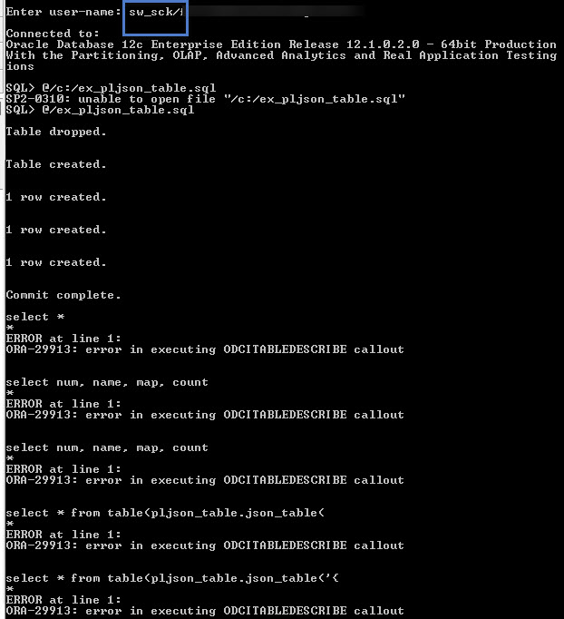 Any advice on ODCI error · Issue #112 · pljson/pljson · GitHub