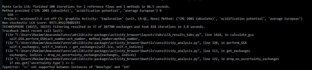 Global Sensitivity Analysis TypeError · Issue #690 · LCA ...