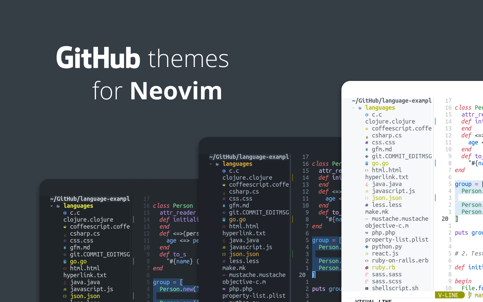 req: add github-nvim-theme colorscheme · Issue #370 · vimcolorschemes/vimcolorschemes · GitHub