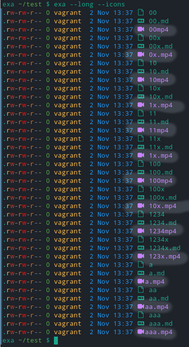 Lost characters in filenames with `--icons` depending on extension · Issue #976 · ogham/exa · GitHub