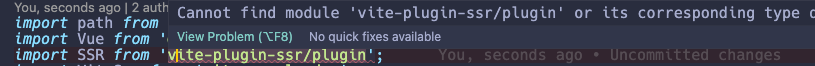 [Bug] Cannot find module 'vite-plugin-ssr/plugin' or its corresponding type declarations.ts(2307 ...