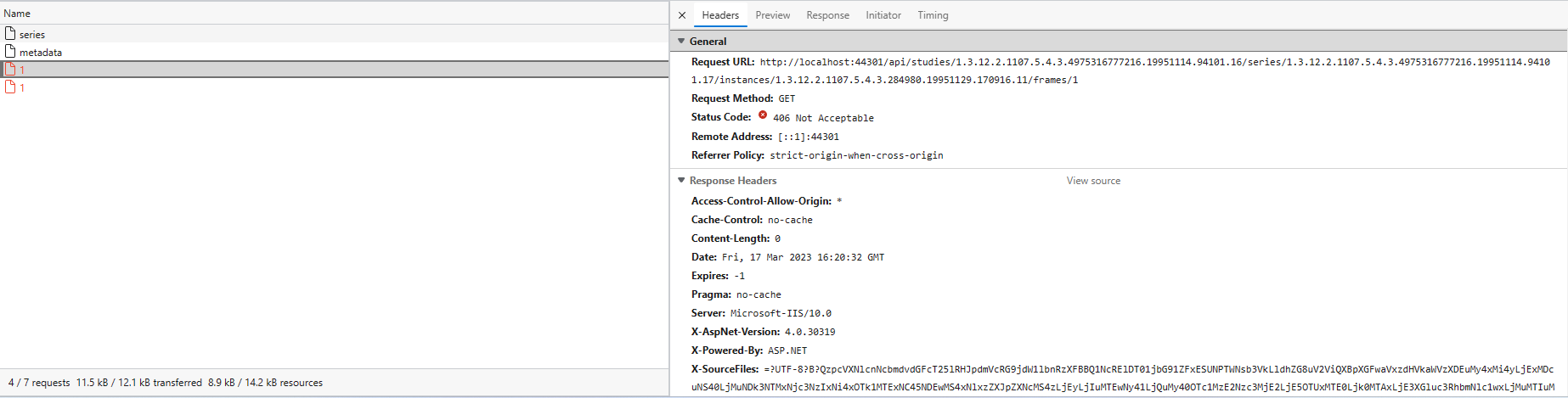 406 Not Acceptable with GET frames · Issue #140 · DICOMcloud/DICOMcloud · GitHub