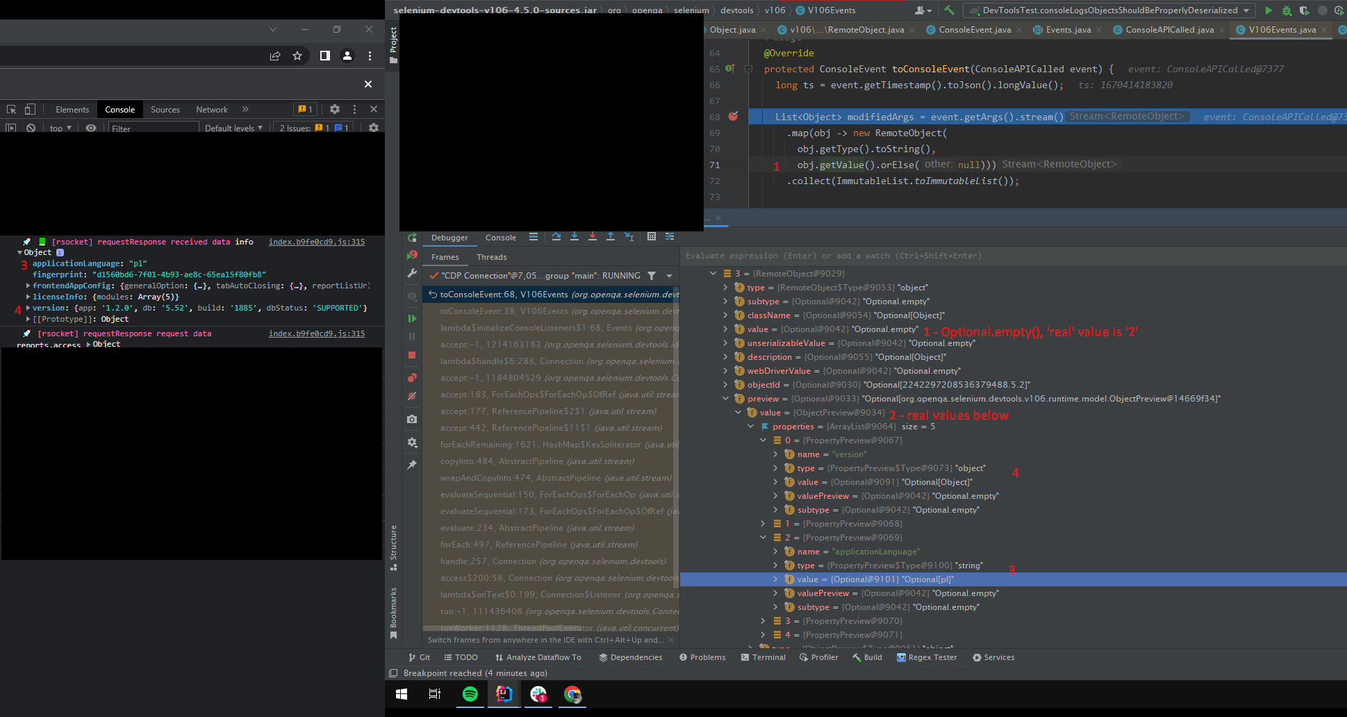 [🐛 Bug] Devtools Remoteobject Type Object Properties In