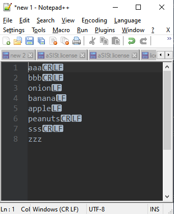 Sorting lines do not work with different EOL character than document's ...