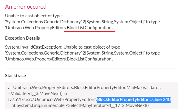 BlockEditorPropertyEditor contains BlockList specific validator (MinMaxValidator) · Issue #9127 ...