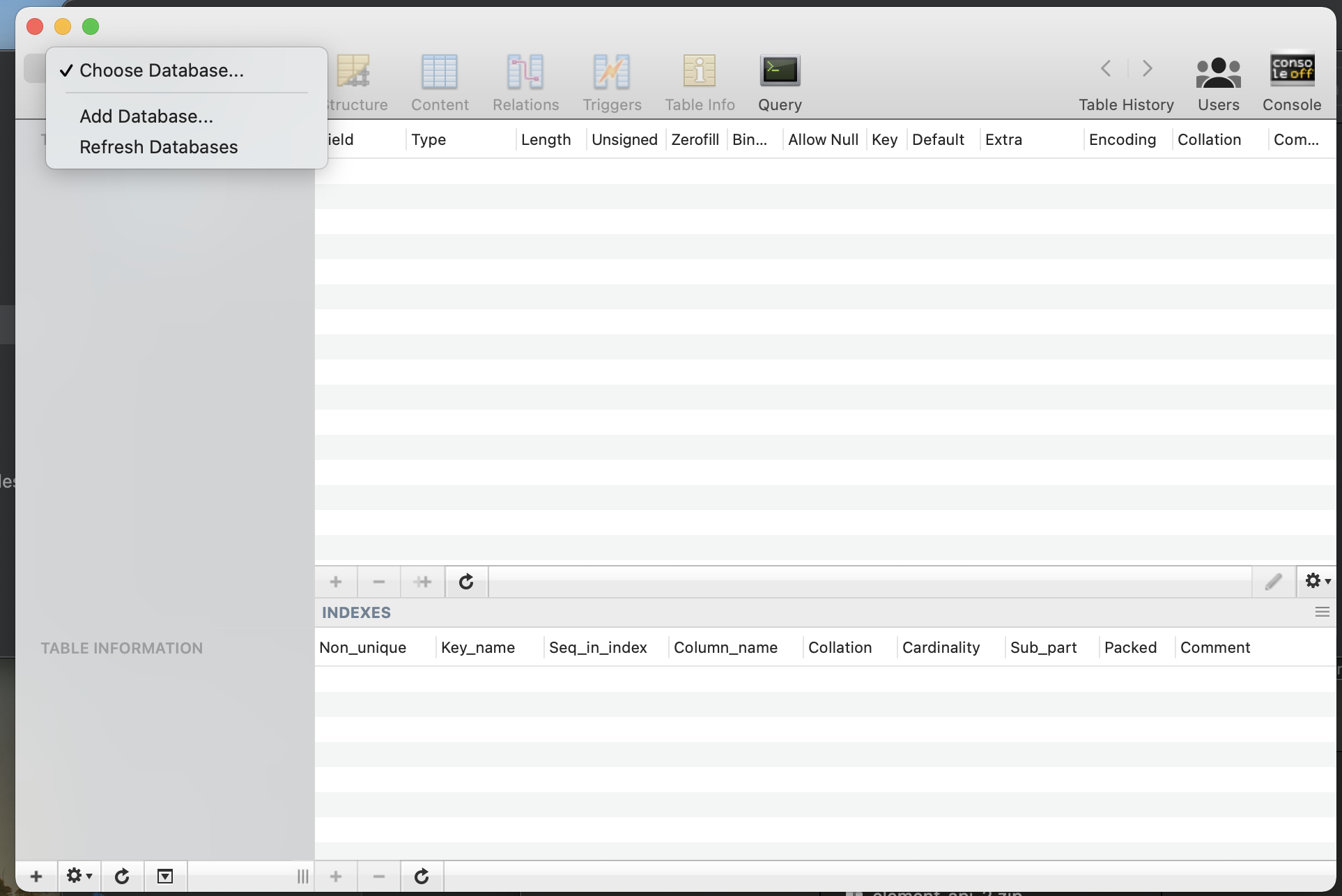 No databases showing in Choose Database dropdown · Issue #3828 · sequelpro/sequelpro · GitHub