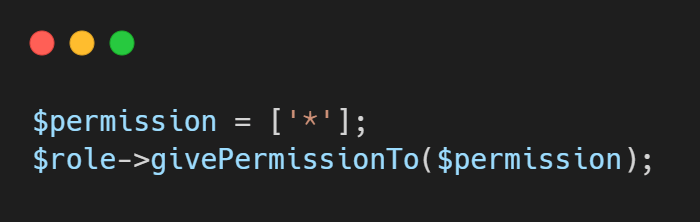 There is no permission named `*` for guard `api`. · Issue #1996 · spatie/laravel-permission · GitHub