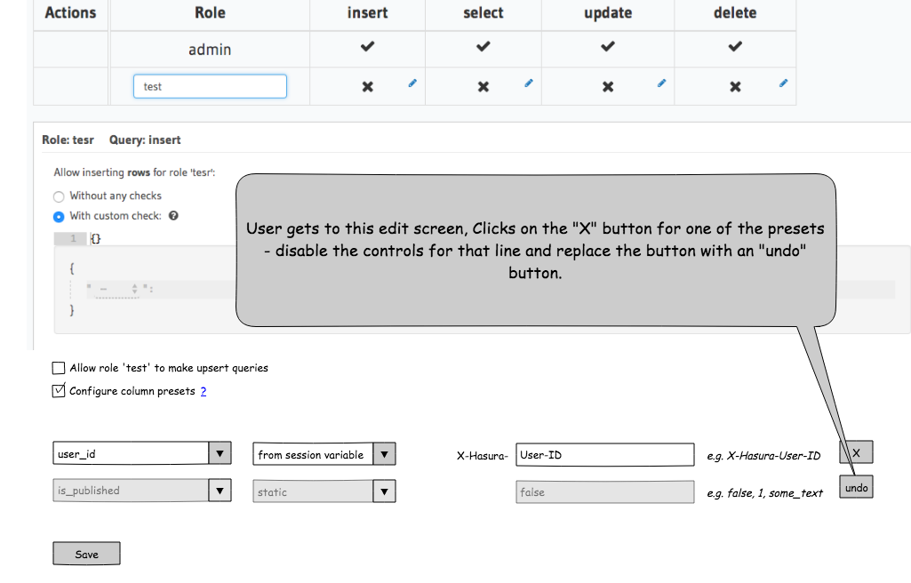 optional custom set permission for insert · Issue #623 · hasura/graphql-engine · GitHub