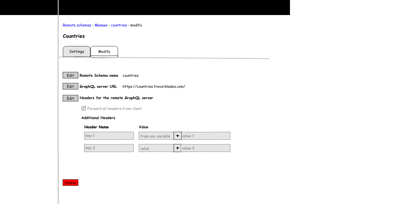 consistent UI for modifying remote schemas · Issue #1193 · hasura/graphql-engine · GitHub