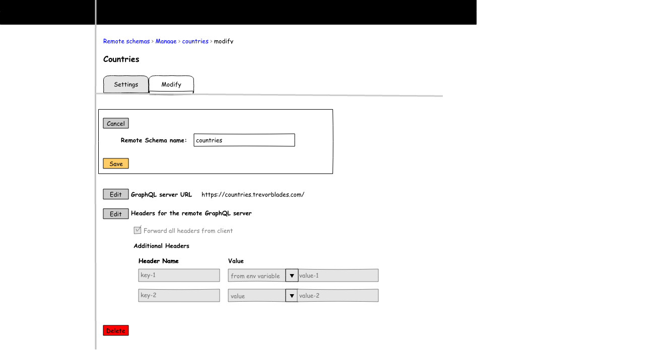 consistent UI for modifying remote schemas · Issue #1193 · hasura/graphql-engine · GitHub