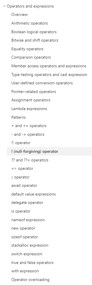 Missing corresponding Null-Conditional Operator document for C# · Issue #33064 · dotnet/docs ...