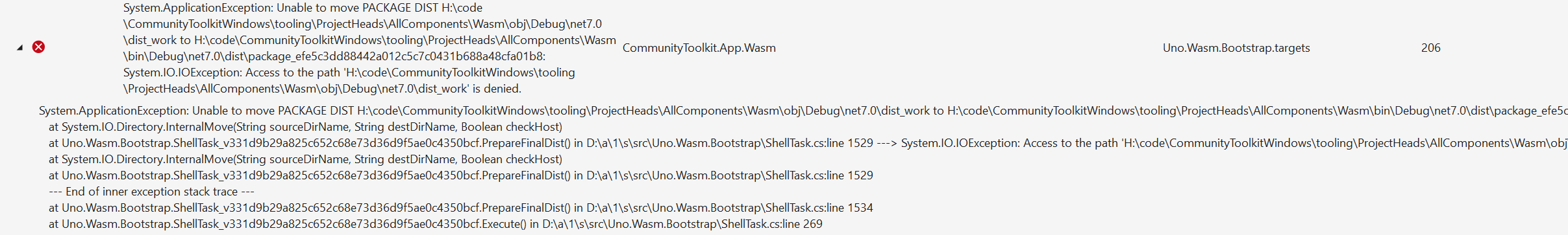 System.ApplicationException: Unable to move PACKAGE_DIST - Access to the path is denied · Issue ...