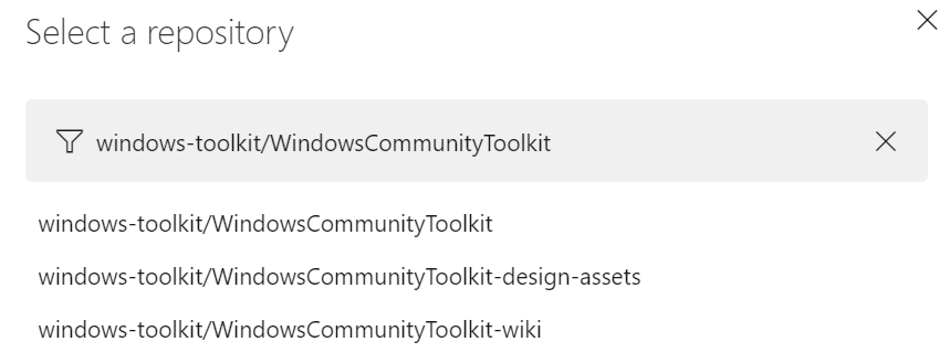 GitHub Release Task saying Repository is not valid for 'windows-toolkit/WindowsCommunityToolkit ...