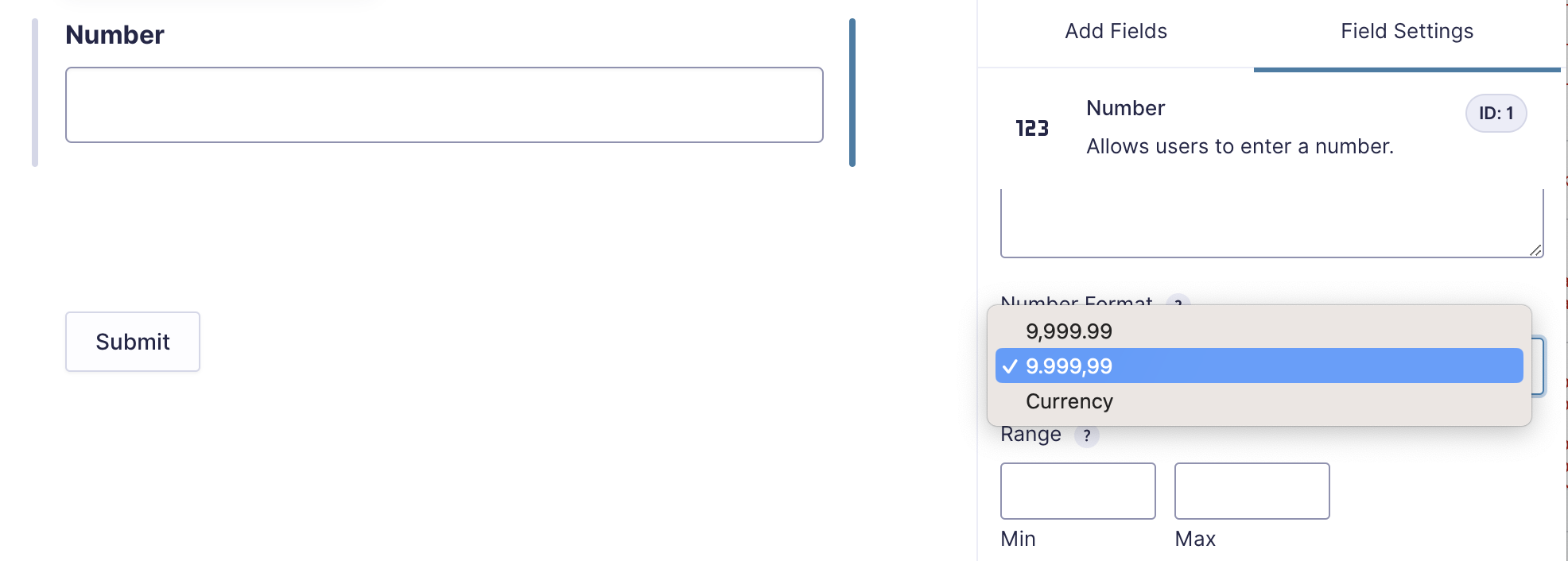 Incorrect display of the number field value configured to use a comma as a decimal separator ...