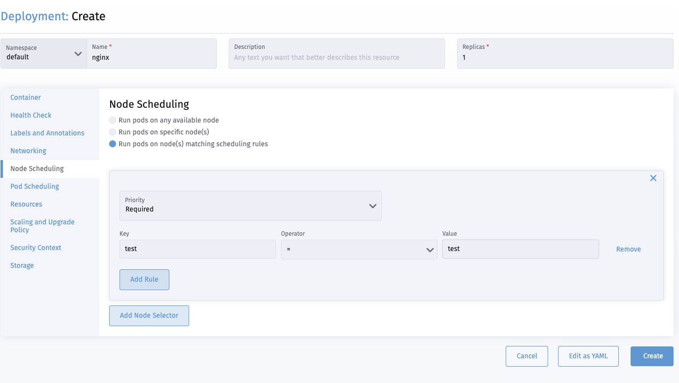 Affinities can not be removed when editing a deployment · Issue #2577 · rancher/dashboard · GitHub