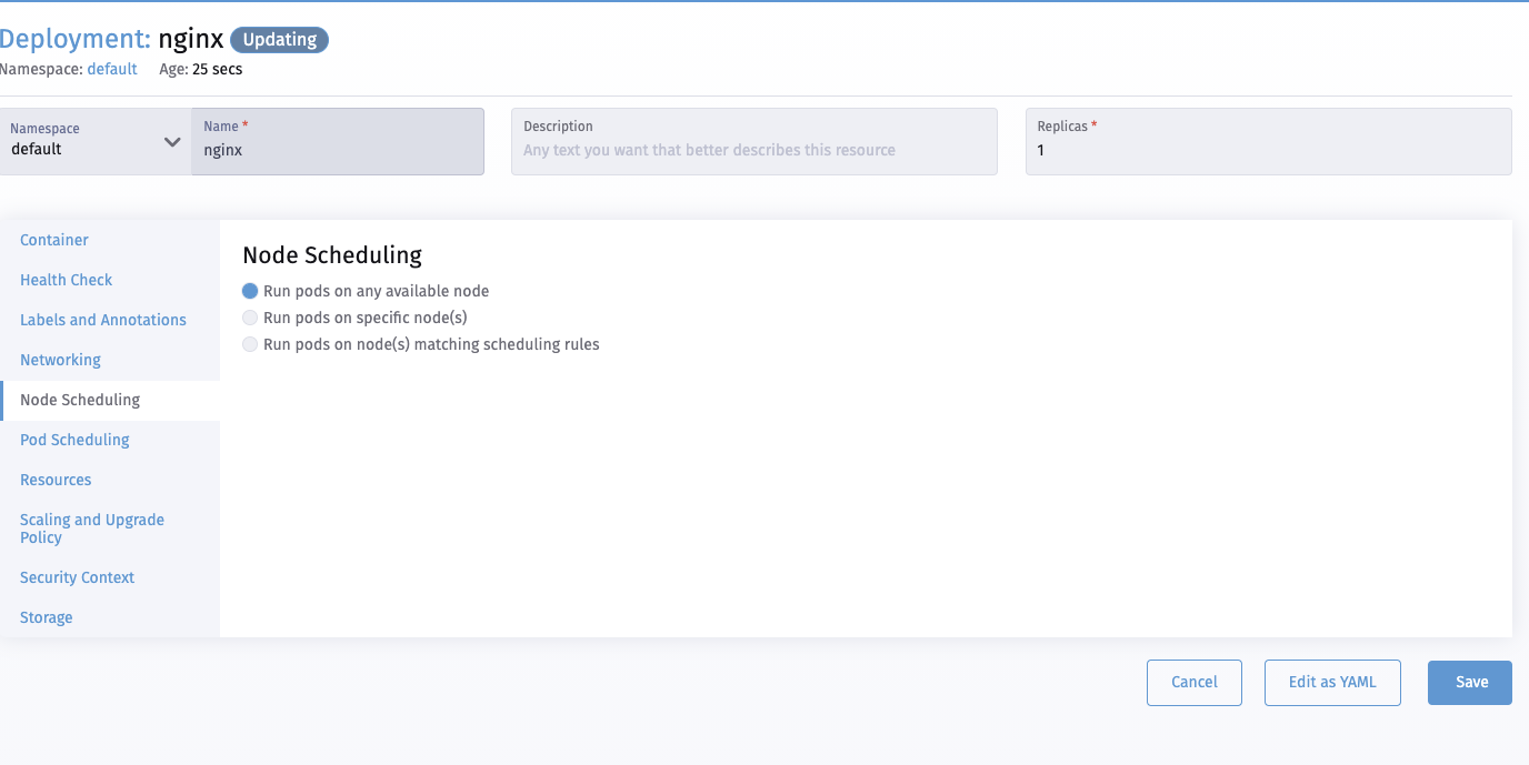 Affinities can not be removed when editing a deployment · Issue #2577 · rancher/dashboard · GitHub