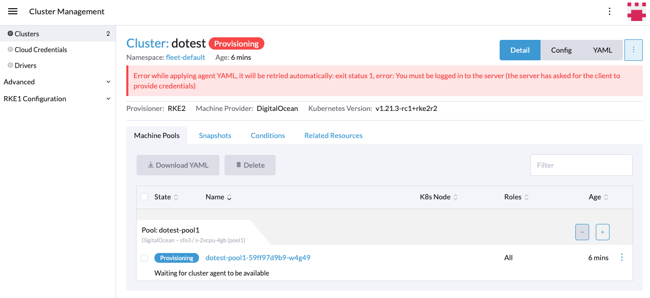 Rke2 Cluster Provisioning Fails When A Cluster With The Same Name Existed Before · Issue 33897