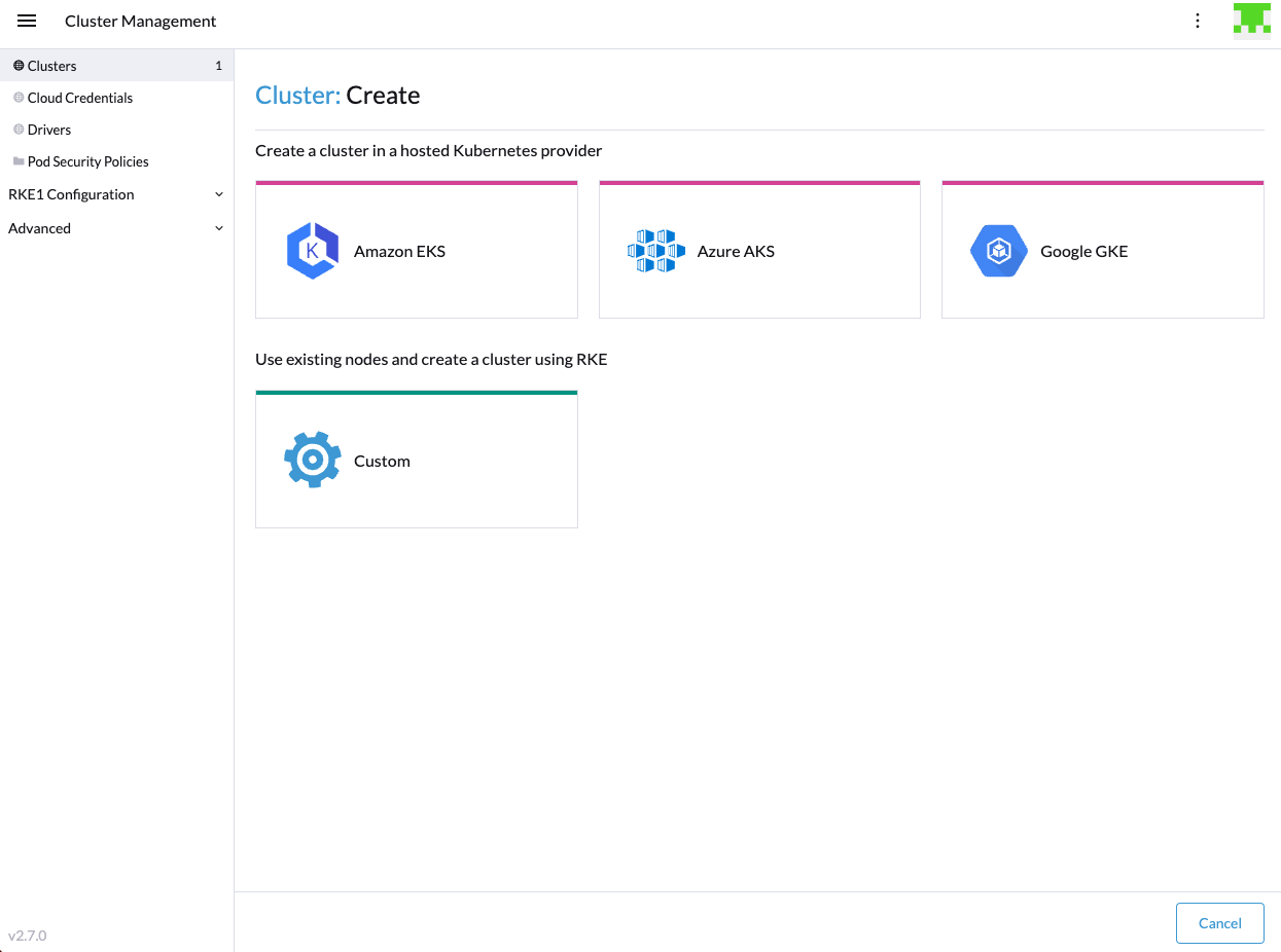 Cluster Creation: RKE1/RKE2 toggle is not visible if no node driver is active · Issue #7705 ...