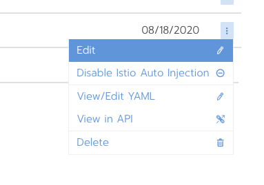 [Istio V2] Add possibility to add/remove istio auto injection namespace label with a click ...