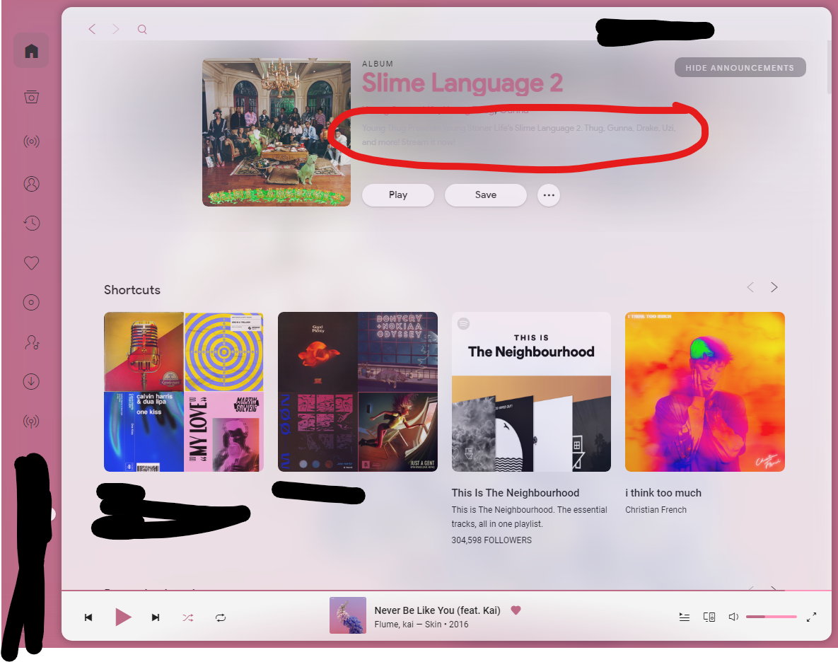 Announcement subtext is not themed properly · Issue #321 · spicetify/spicetify-themes · GitHub