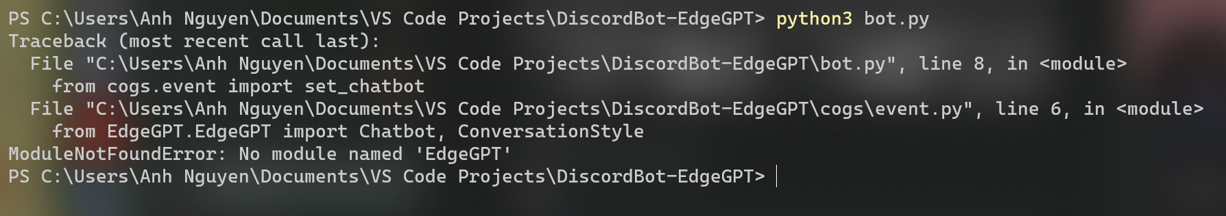 Problem starting the bot · Issue #96 · FuseFairy/DiscordBot-EdgeGPT · GitHub