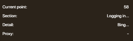 bing keep refreshing again and again and status is always "logging in ...