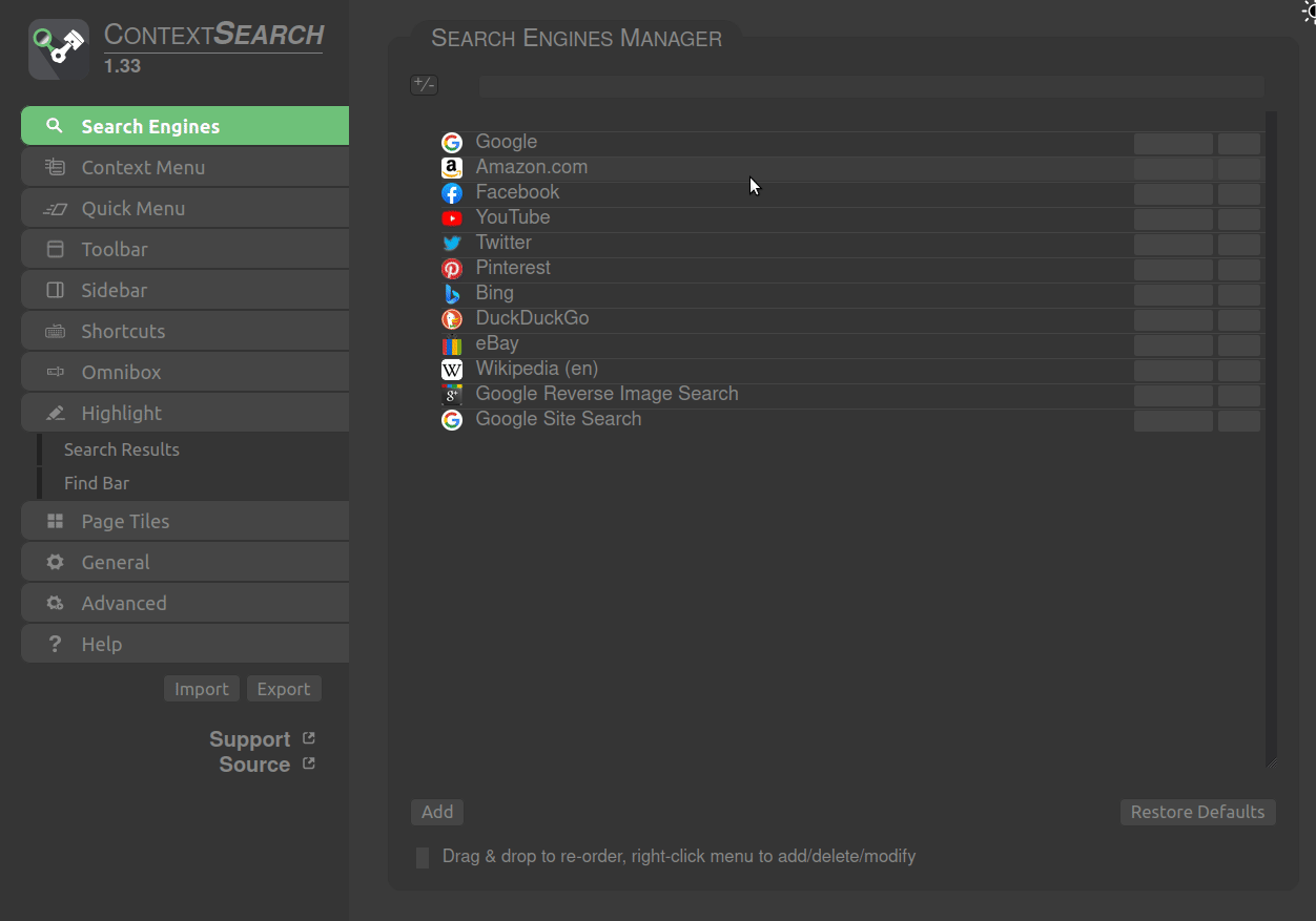 Multiple search ability · Issue #433 · ssborbis/ContextSearch-web-ext ...