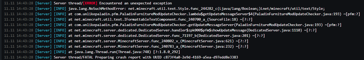 1.16.5 Update checker appears to be crashing our server after boot up · Issue #64 ...