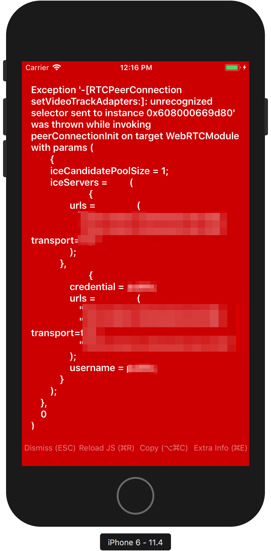 Rtcpeerconnection Setvideotrackadapters ] Unrecognized Selector Sent To Instance · Issue 502