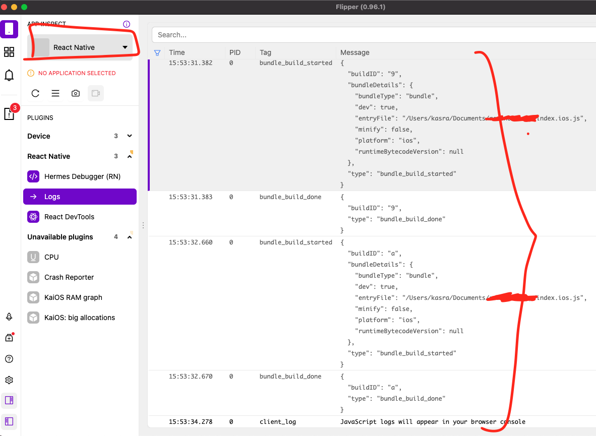 Question: Flipper connects to device but not application · Issue #948 · facebook/flipper · GitHub