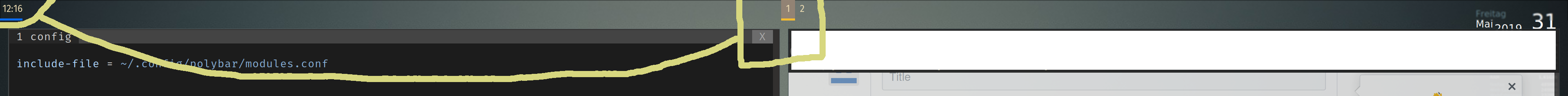 Multiple bars in one line · Issue #1786 · polybar/polybar · GitHub