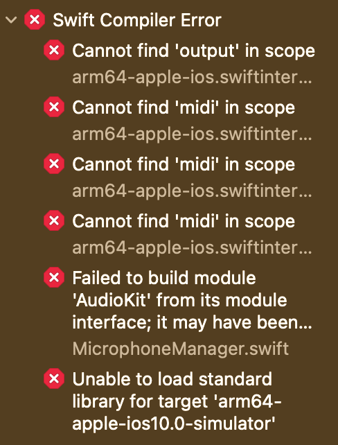 Xcode 12 + AudioKit 4.11 Problems · Issue #2267 · AudioKit/AudioKit · GitHub