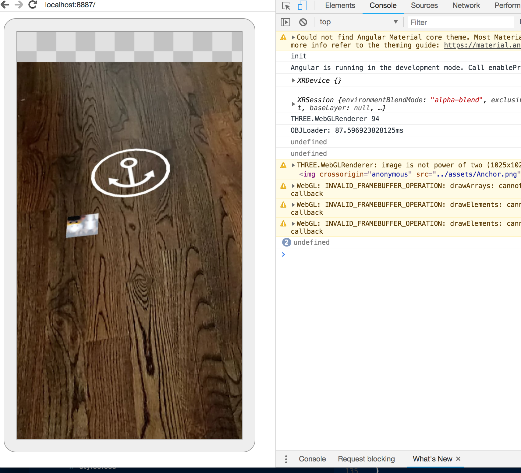 WebGL: INVALID_FRAMEBUFFER_OPERATION: drawArrays: cannot render to a WebVR layer outside of a ...
