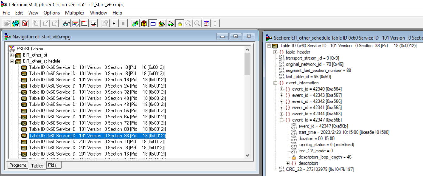 [Q] EITinject plugin make a mess with EIT schedule? · Issue #1176 · tsduck/tsduck · GitHub