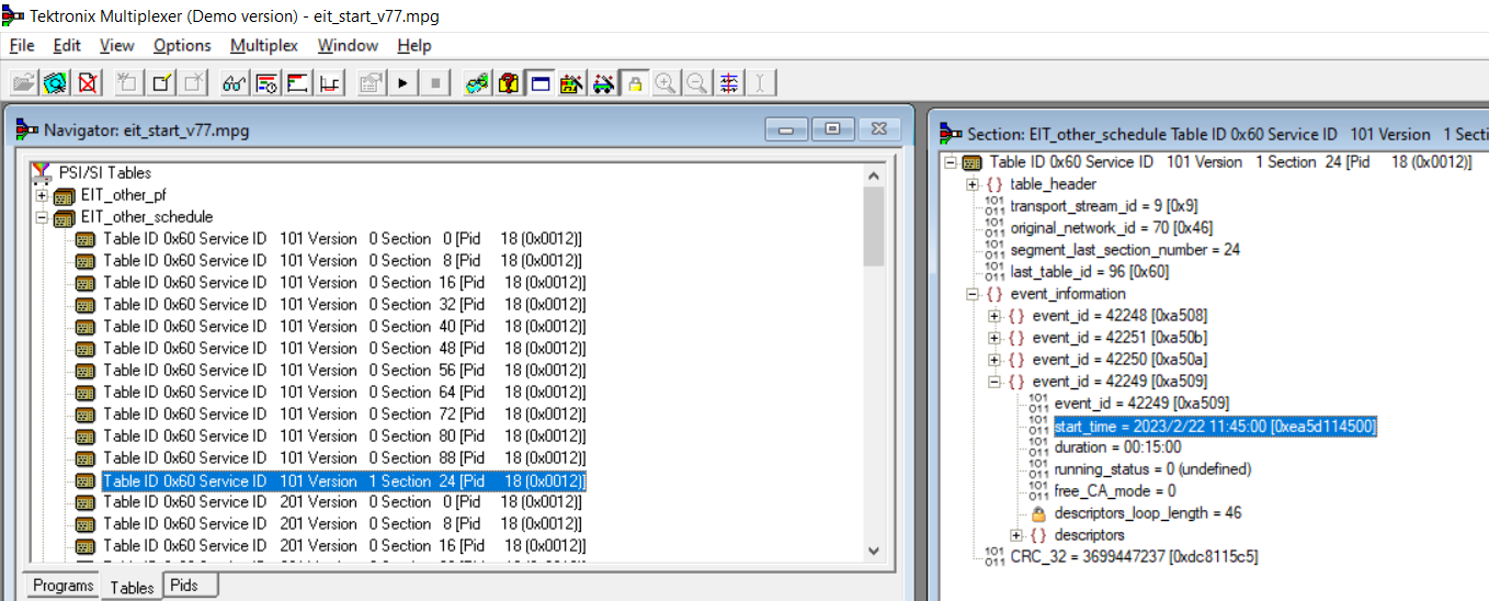 [Q] EITinject plugin make a mess with EIT schedule? · Issue #1176 · tsduck/tsduck · GitHub