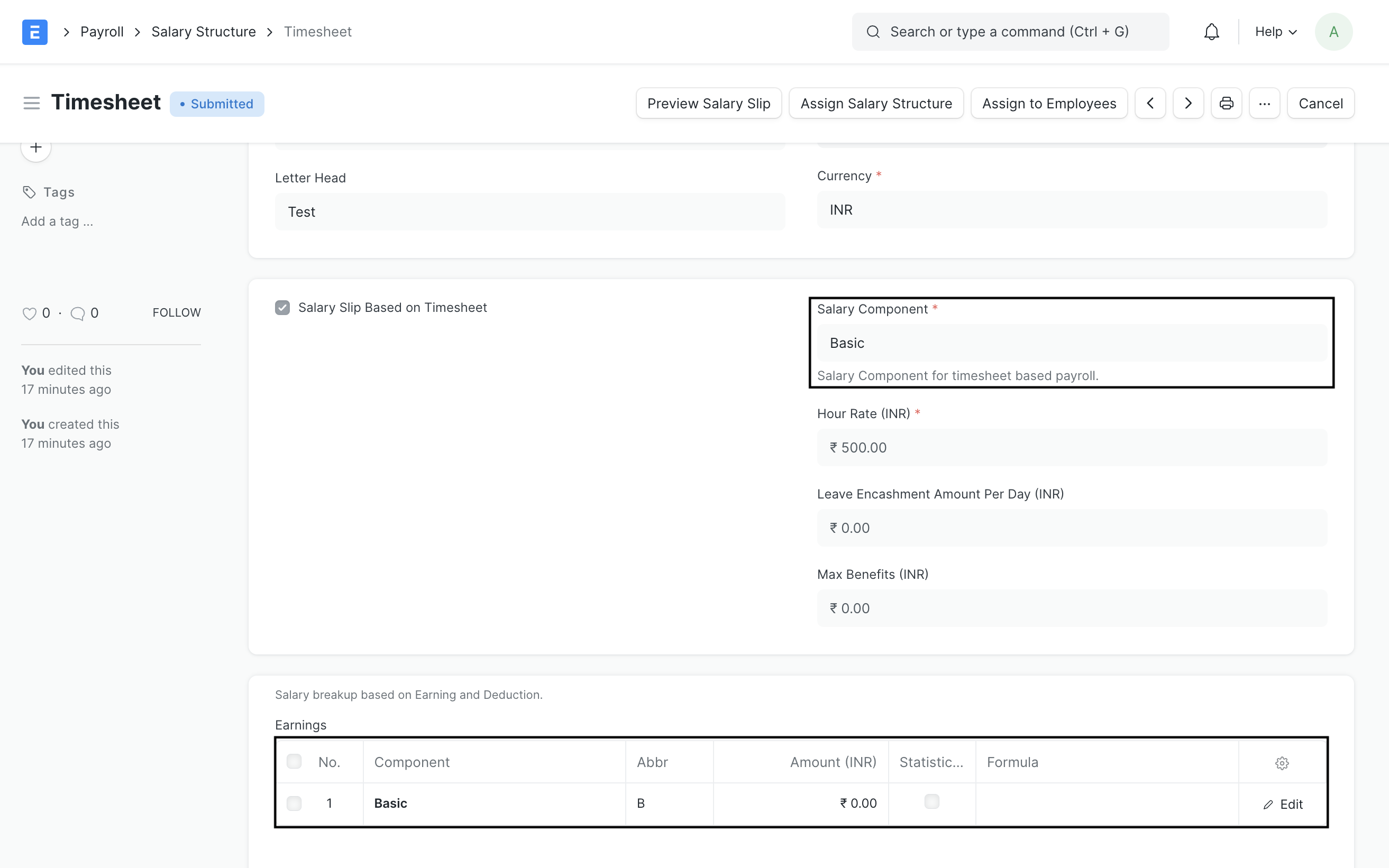 Fix Do Not Update Component Amount For Timesheet Components By