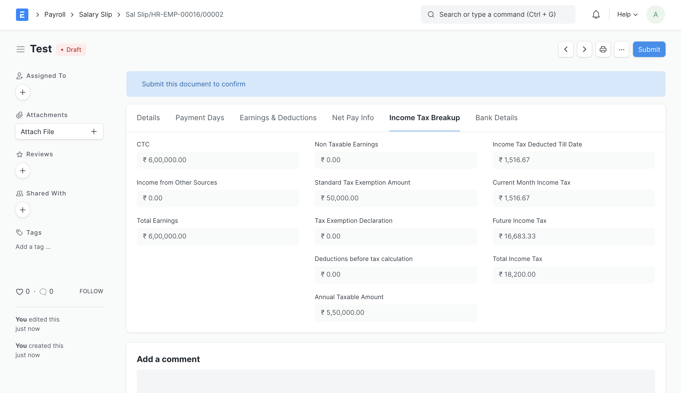 [Salary Slip] Income Tax Breakup doesn't honour multicurrency · Issue #506 · frappe/hrms · GitHub