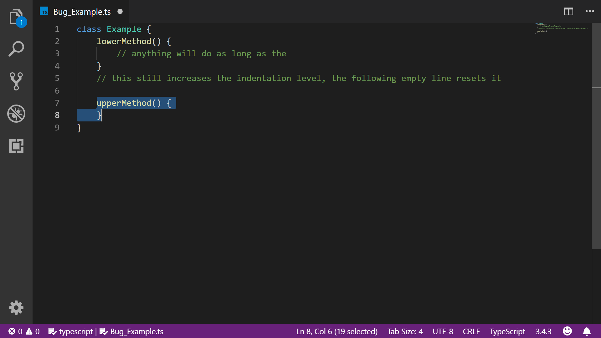 Objects and Functions keep getting indented when moving down · Issue ...