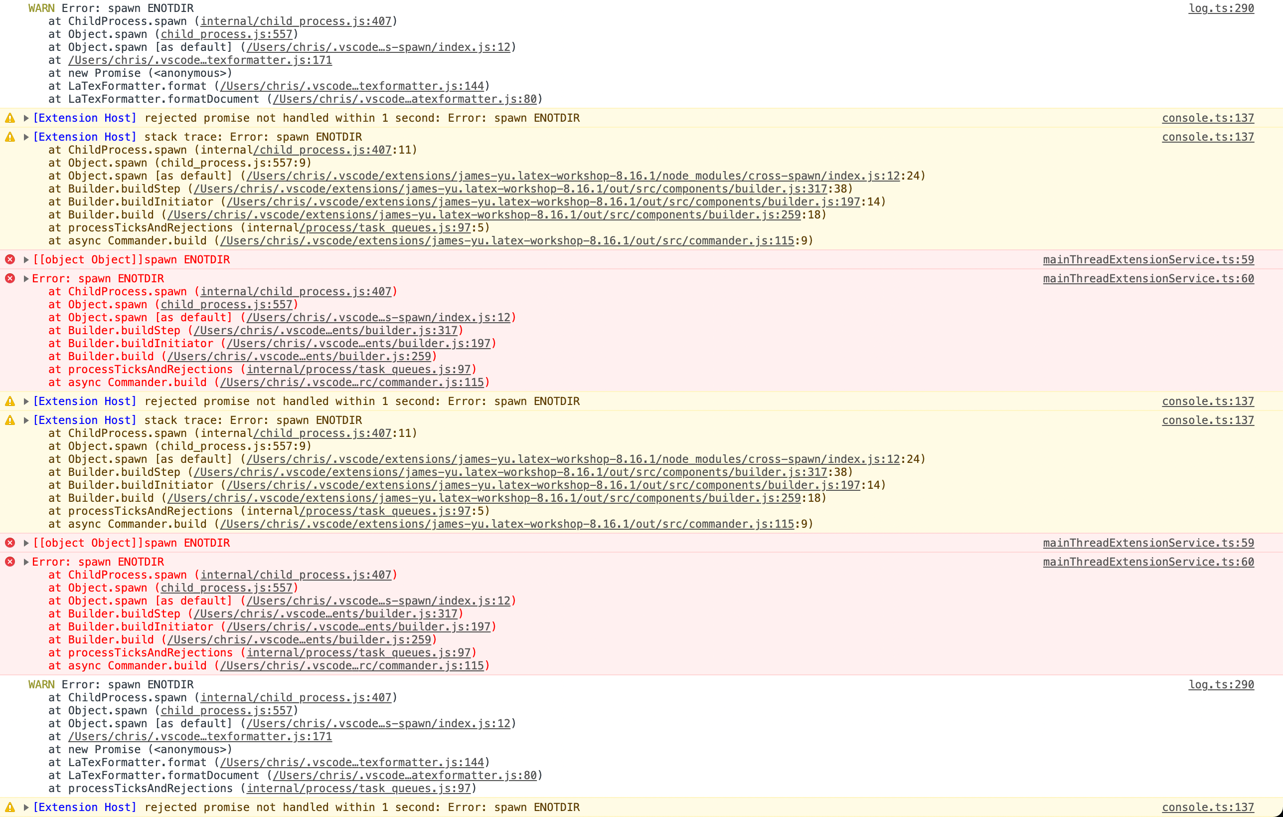 LaTexFormatter ENOTDIR · Issue #2576 · James-Yu/LaTeX-Workshop · GitHub