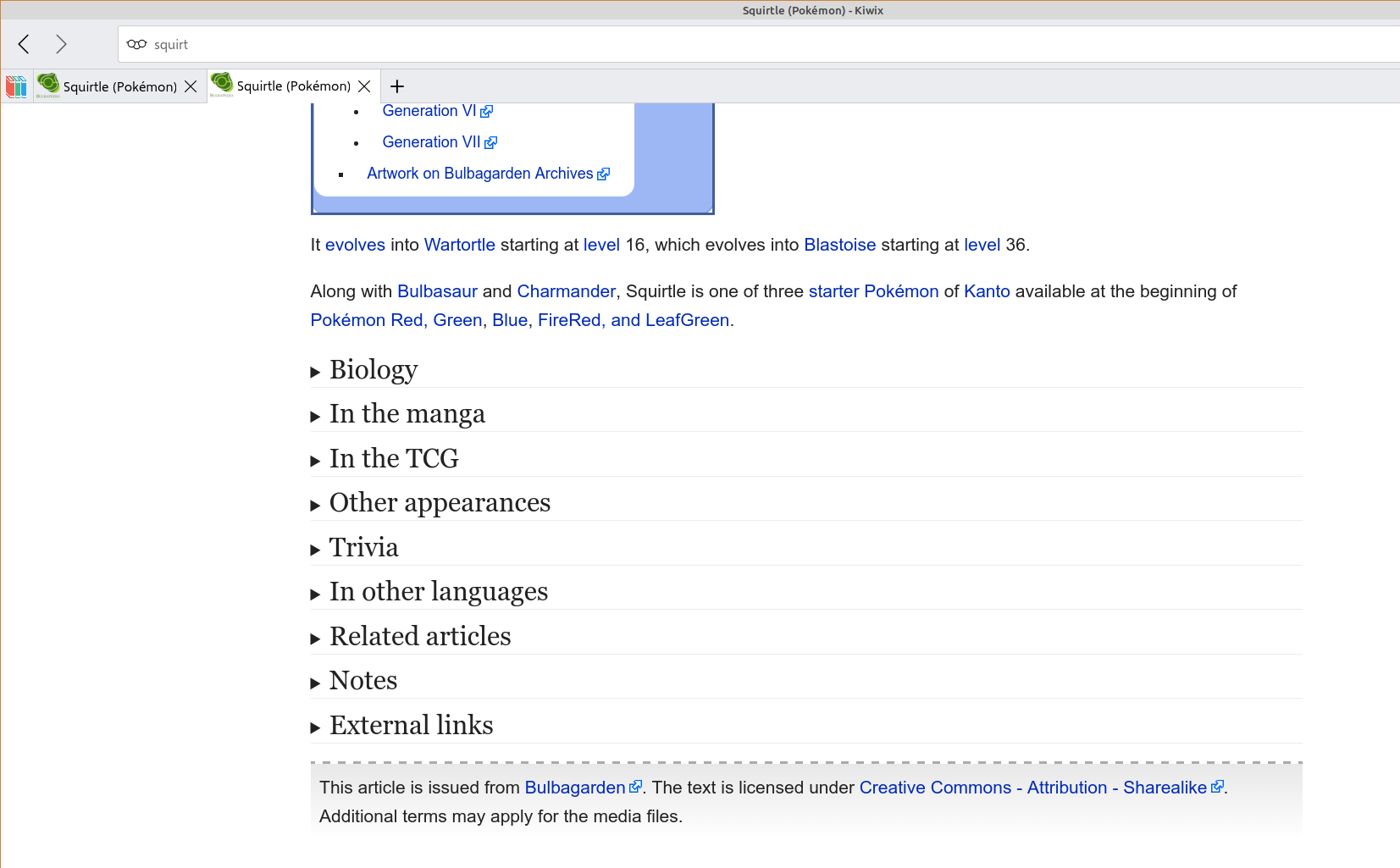 Bulbagarden (December .zim file) shows less information than the previous build · Issue #1332 ...